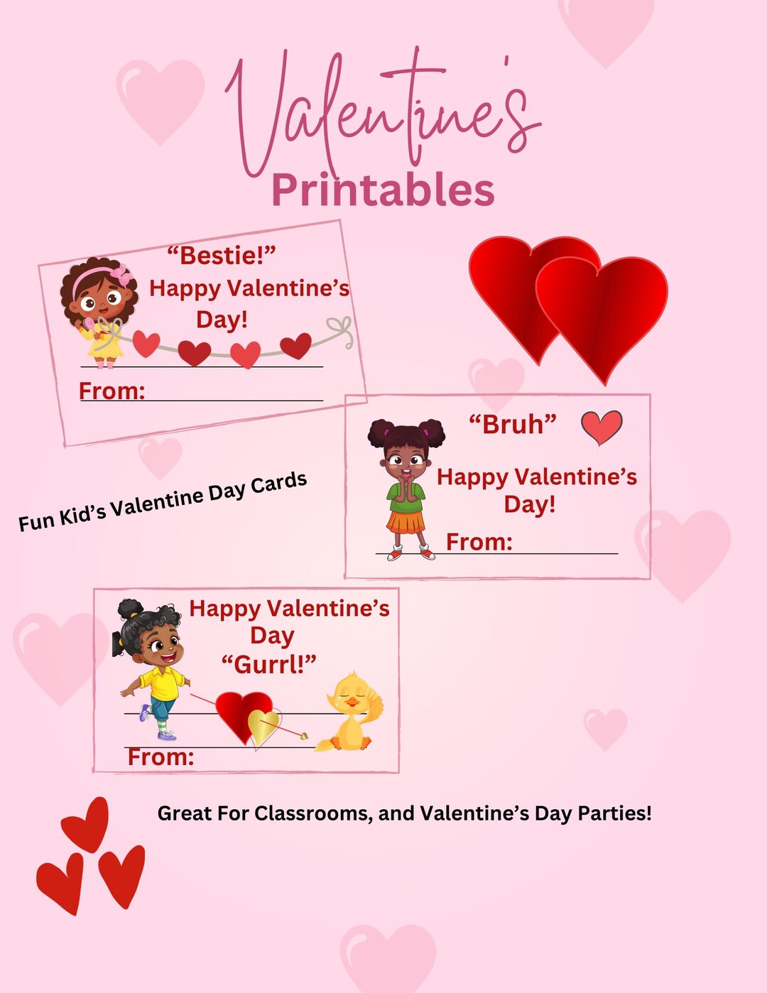 Black Girl Valentine's Day Cards, African American Girl Valentine's Day ...