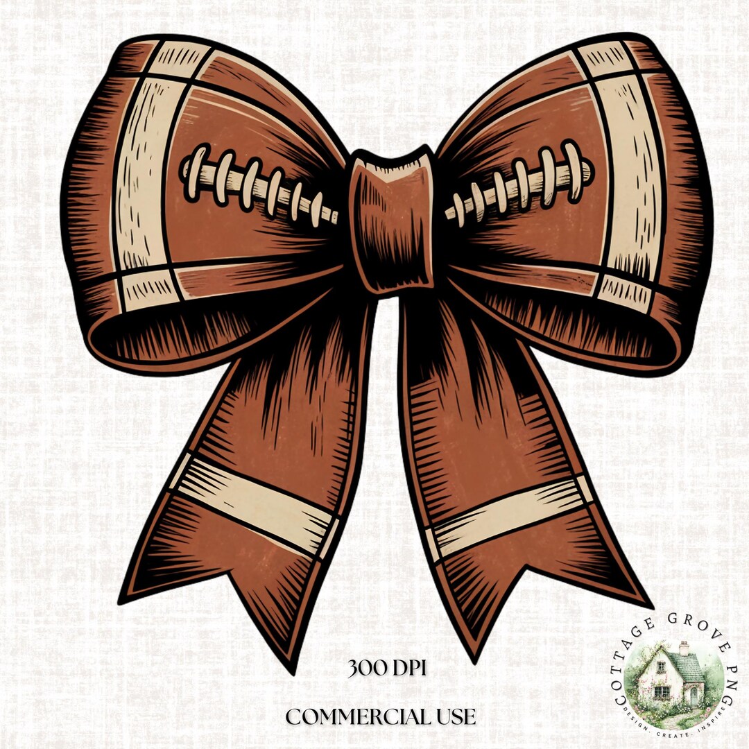 Football Bow PNG: Vintage Sports Clipart (digital Download) - Etsy