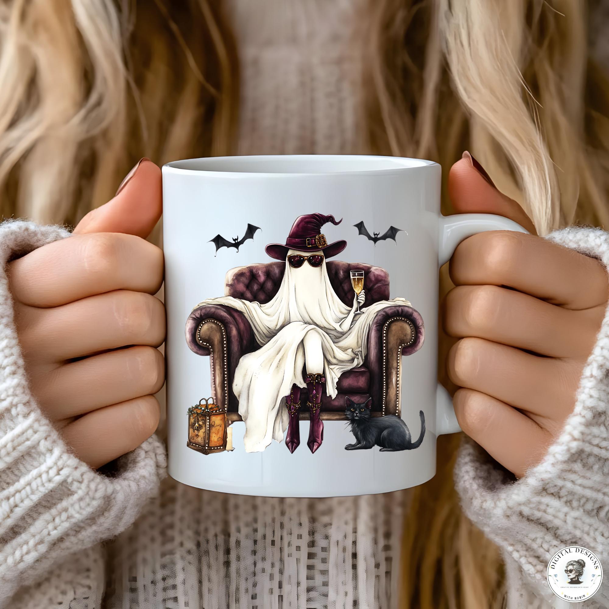 Couture Ghost Glam PNG: Watercolor Halloween Clipart (digital Download ...