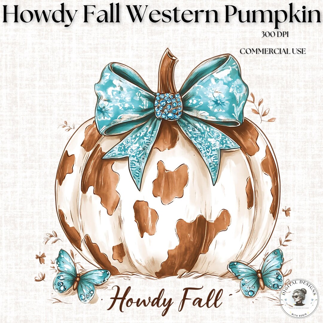 Howdy Fall Western Pumpkin Png Sublimation, Fall Cowhide Pumpkin, Fall ...
