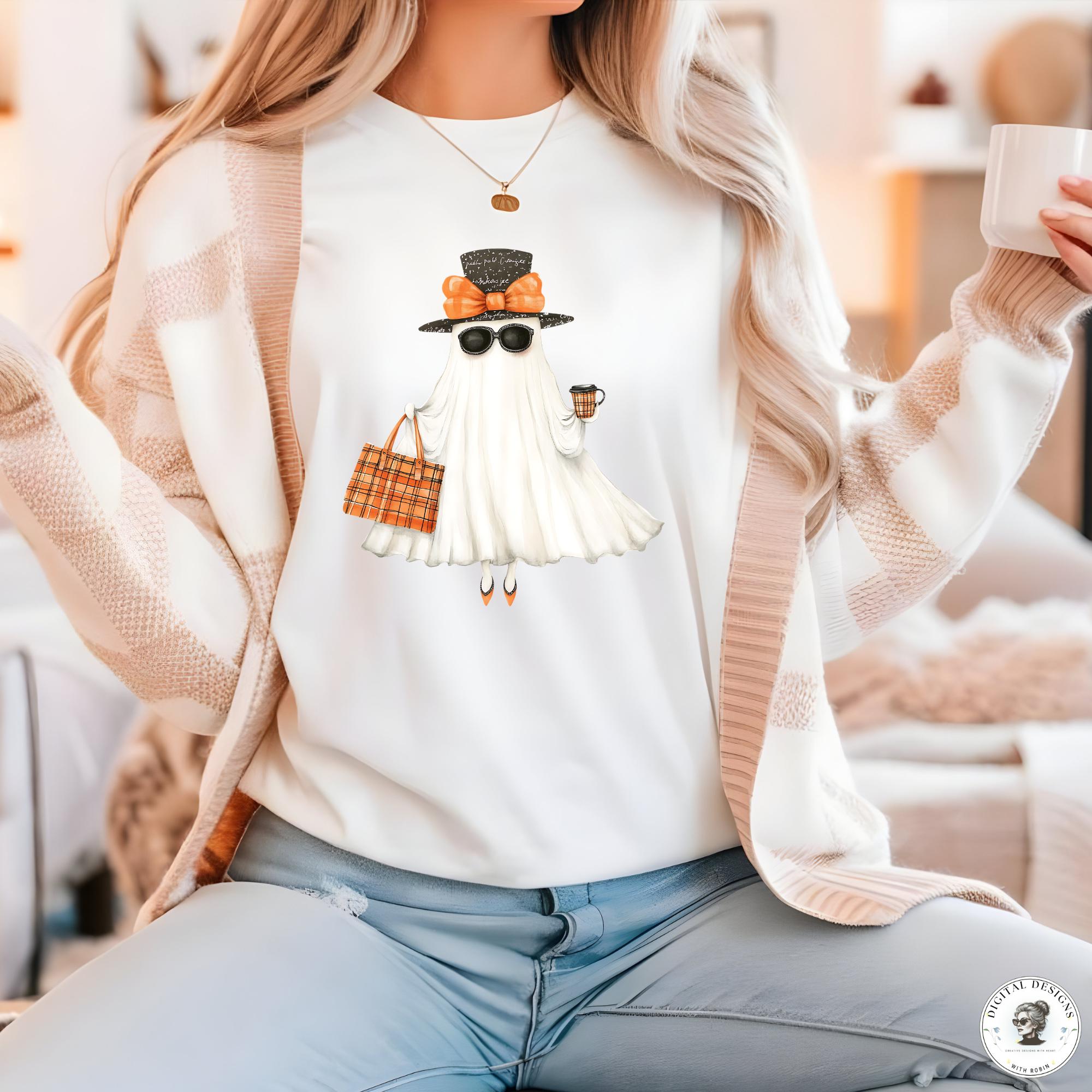 Couture Ghost Glam PNG: Watercolor Halloween Clipart (digital Download ...