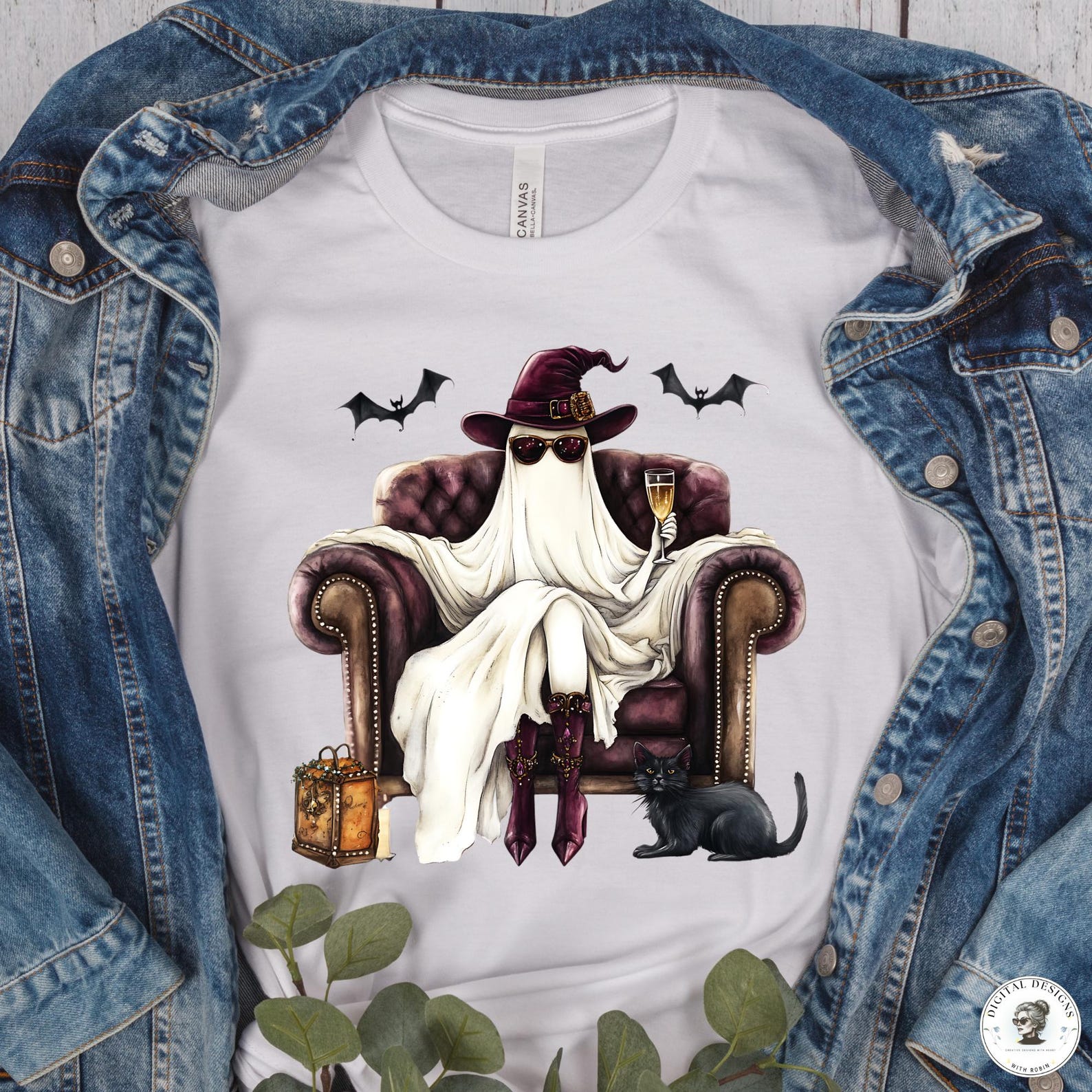 Couture Ghost Glam PNG: Watercolor Halloween Clipart (digital Download ...