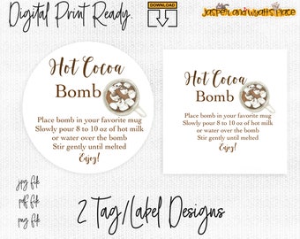 Hot Cocoa Bomb Tag | Etsy
