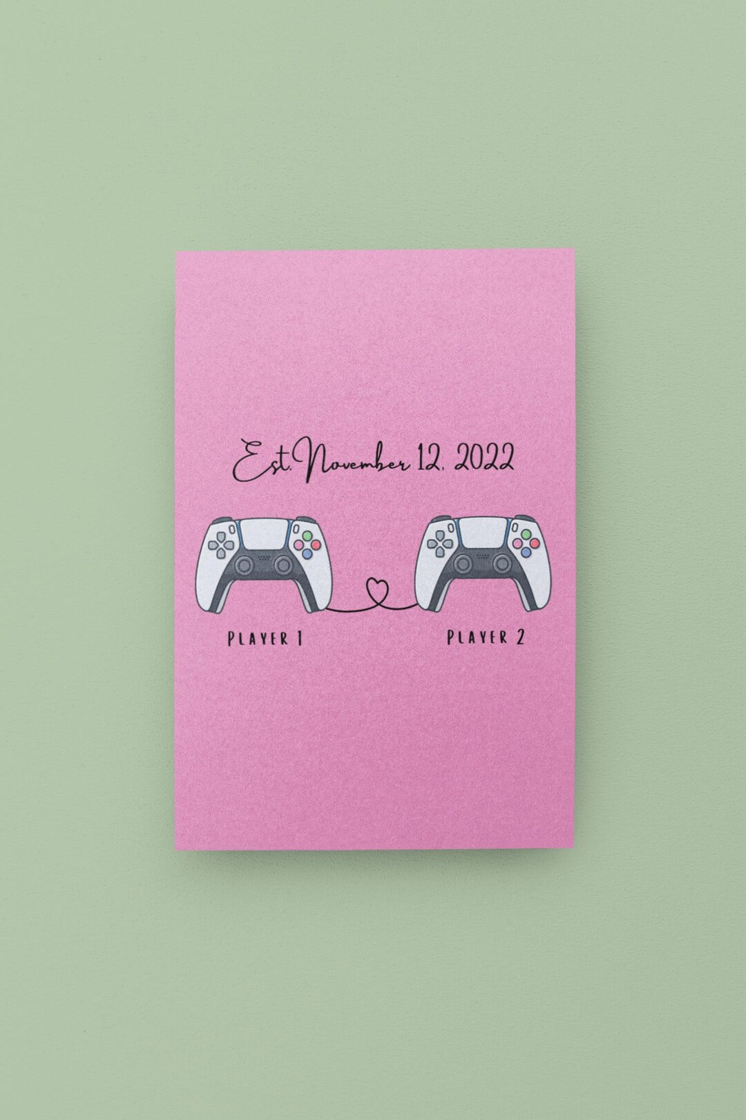 Custom Anniversary Card for Gamers Player 1 Player 2 Video Game ...