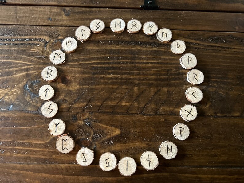 1 1/4 Birch Live Edge Elder Futhark Rune Set - Etsy