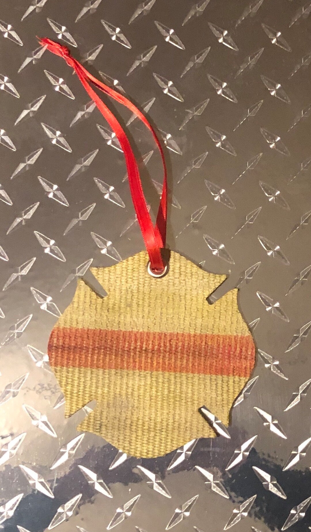 Retired Fire Hose Maltese Cross Firefighter Red Line Christmas Ornament ...