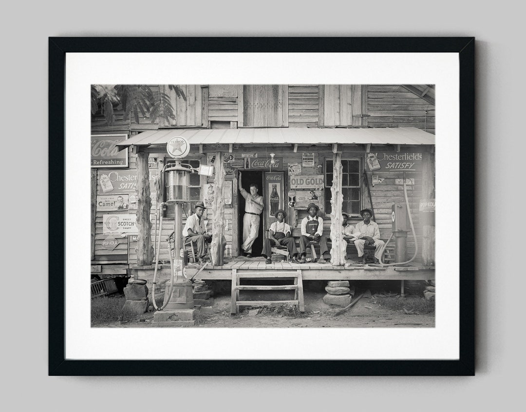 Country Store Porch Print – 1939 Gordonton, North Carolina Black ...