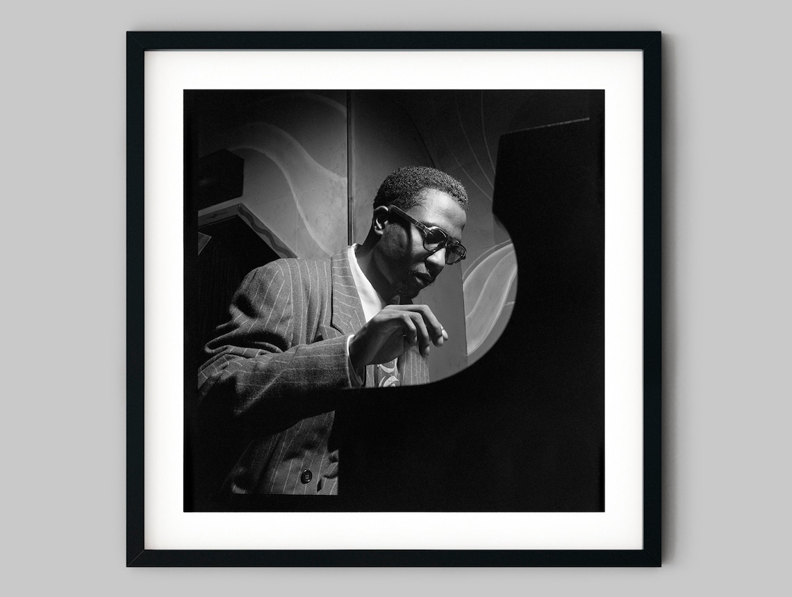 Portrait of Jazz Musician Thelonious Monk Playing the Piano Black and White Photography Fine Art ...