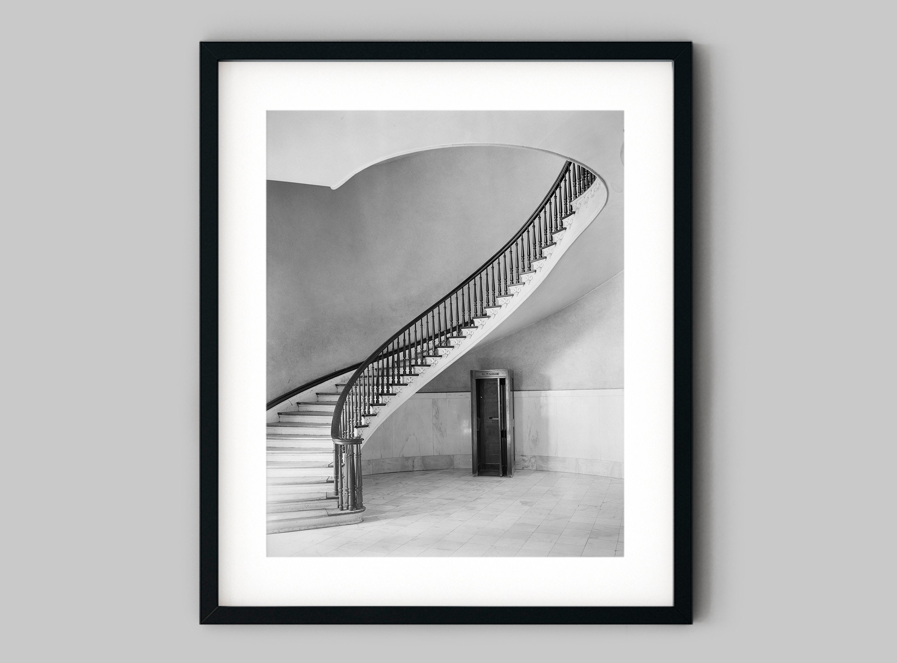 Elegant Staircase Black And White
