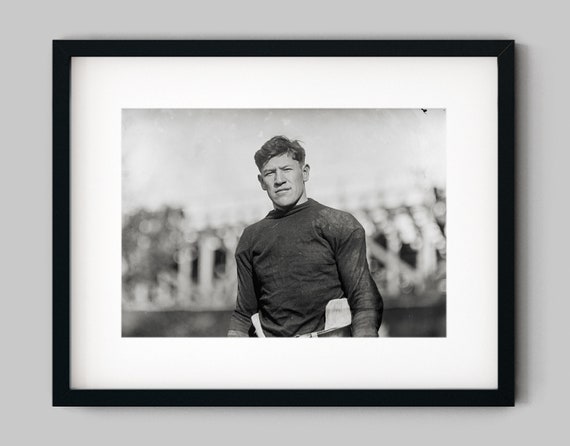 Football Player Portrait Jim Thorpe Fine Art Black and White | Etsy