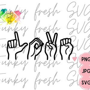American Sign Language Love SVG/PNG/JPG | Free Commercial Use | Digital ...