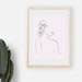 Light Pink Abstract Line Art Female With Flowers Portrait Set - Etsy