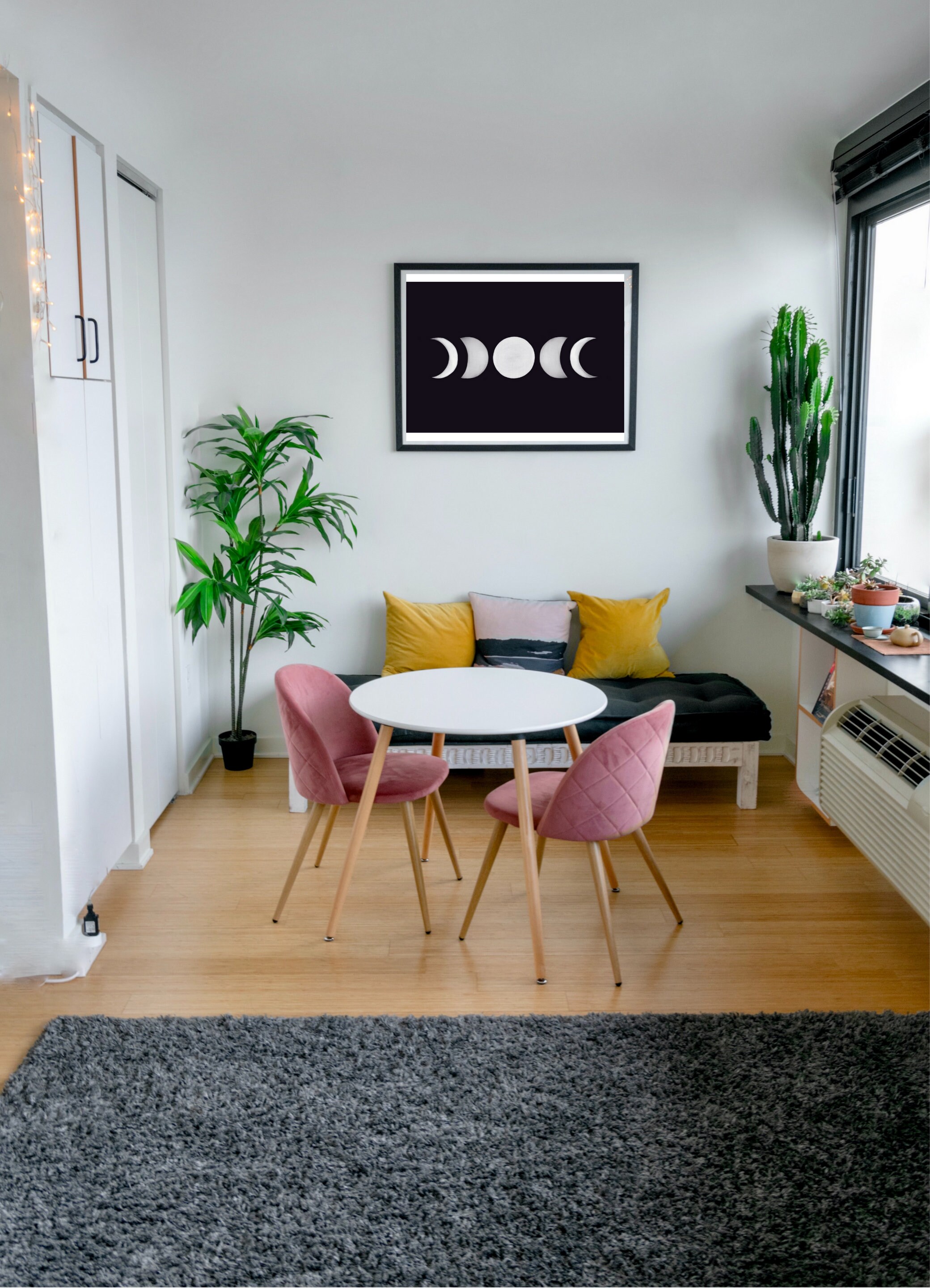 Black and White Inverted Moon Phases Art Prints Set of 2 - Etsy