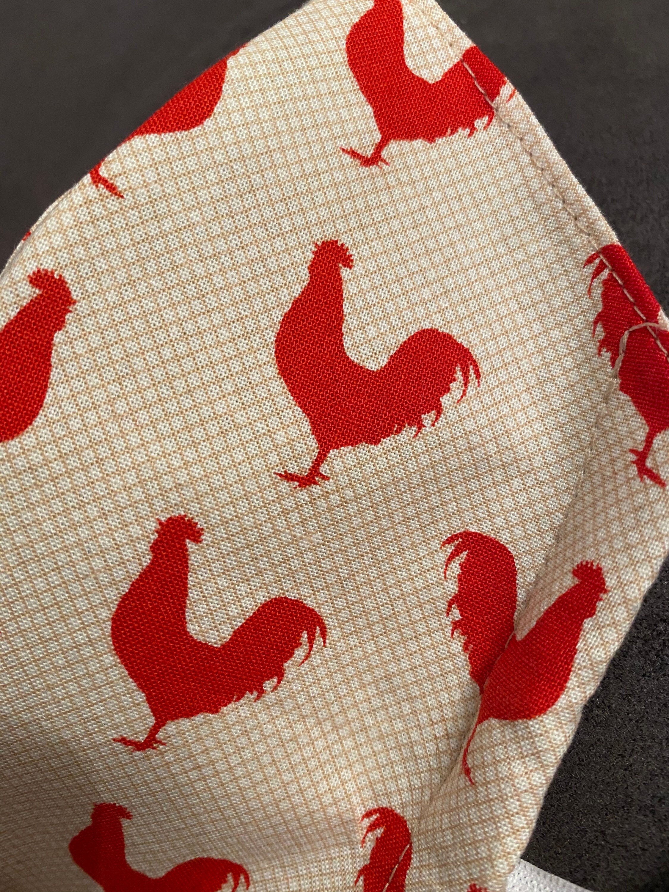 Chicken Rooster Novelty Handmade Face Mask Covering Double Layered Farm ...