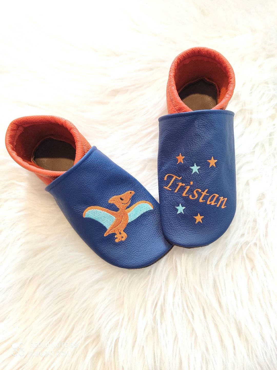Crawling Shoes With Name leather Slippers, Leather Slippers Made of ...