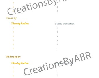 Printable & Editable Morning and Night Routine Tracker - Etsy