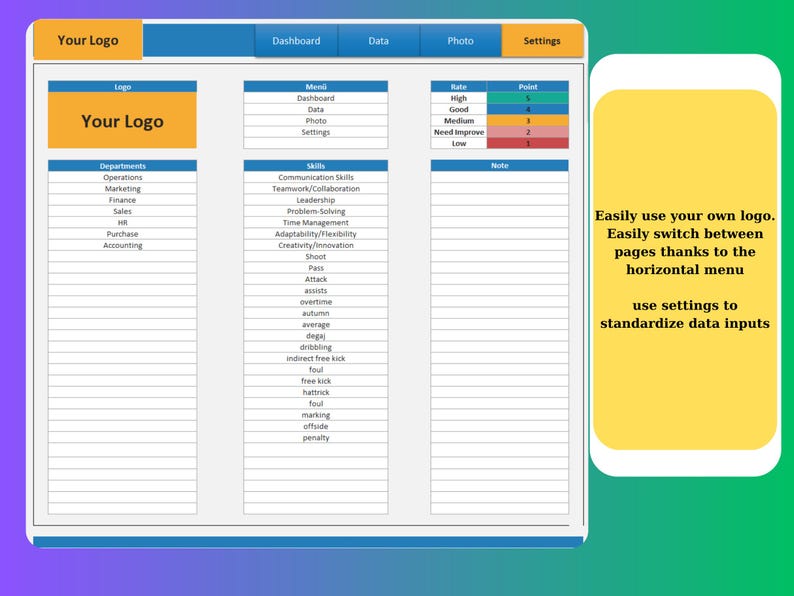 Skills Matrix Excel Template: Employee Competency, GAP Analysis - Etsy