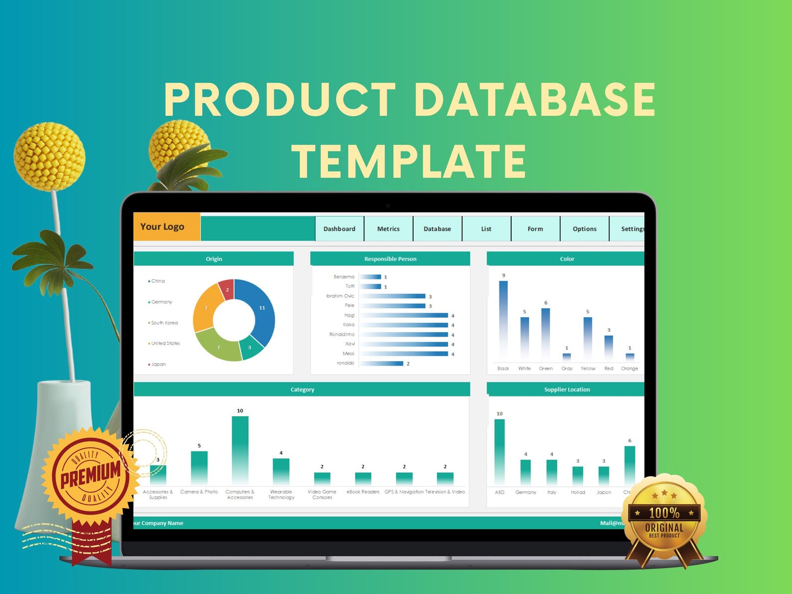 Editable Product Database Template: Excel Inventory Tracker (instant ...