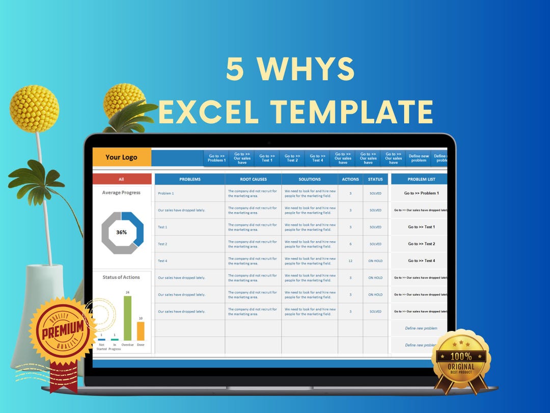 5 Whys Excel Template I Root Cause Analysis Tool for Problem Solving - Etsy