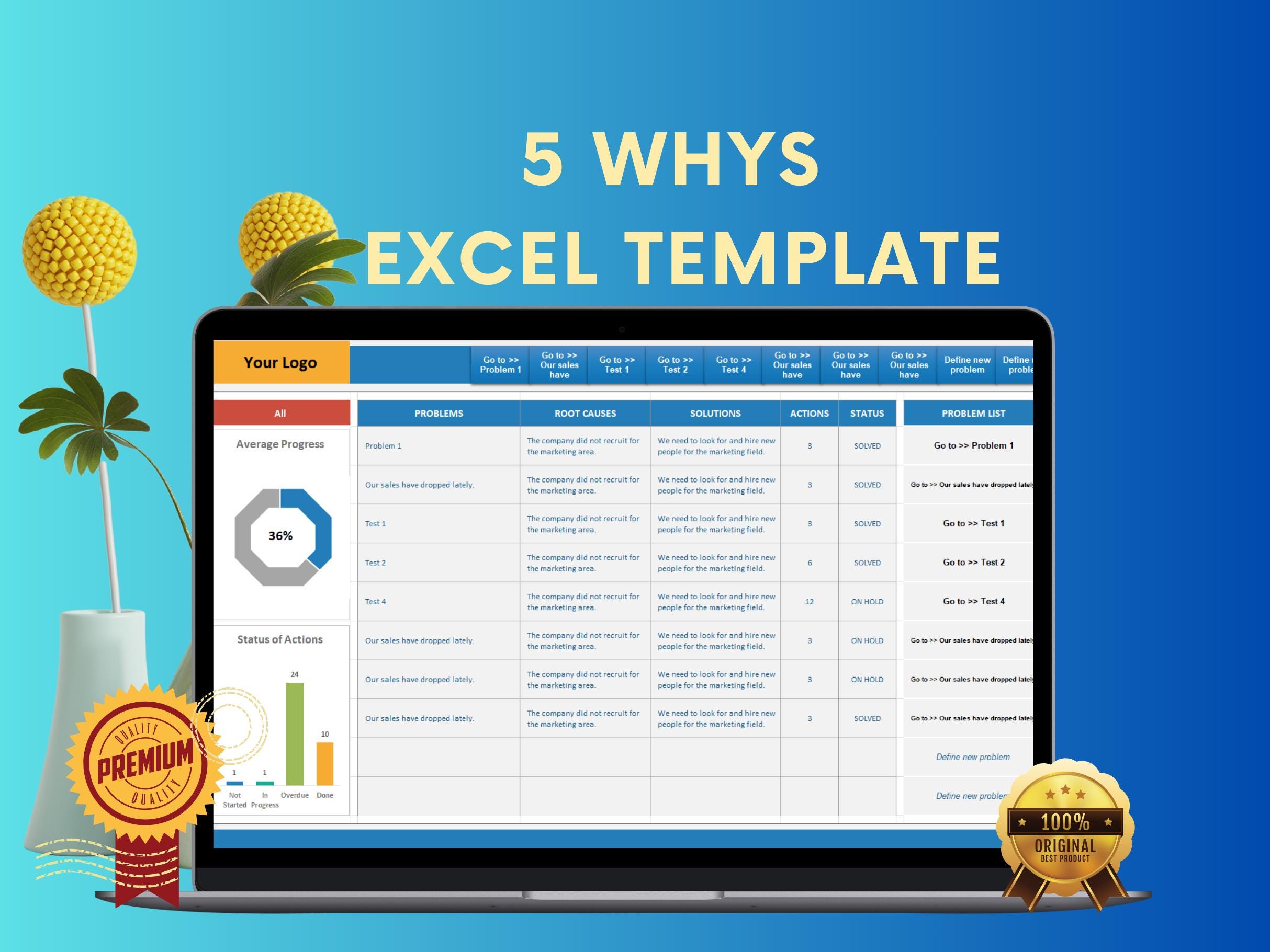 5 Whys Excel Template I Root Cause Analysis Tool for Problem Solving - Etsy