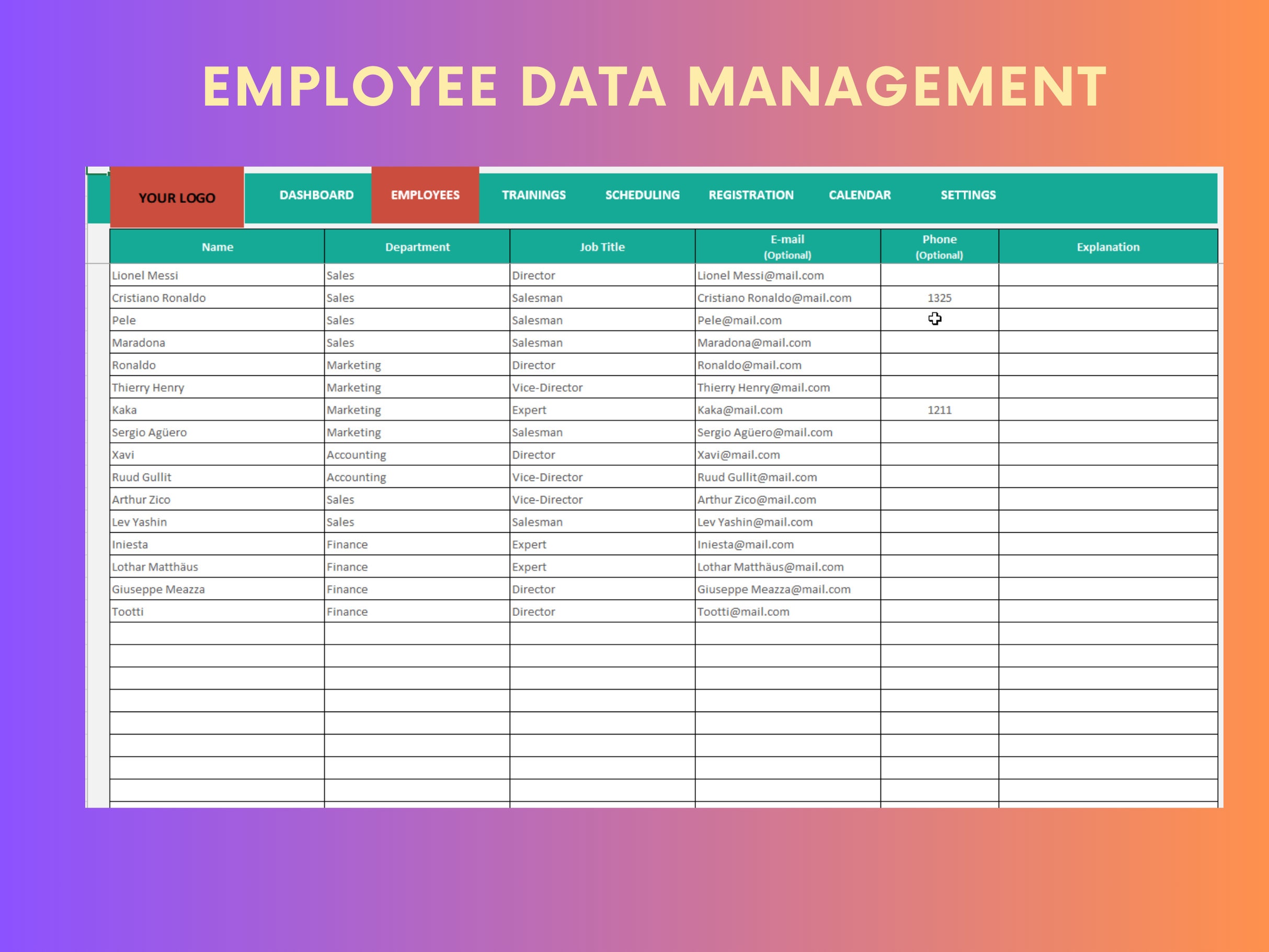 Employee Training Management Template: Excel Dashboard - Etsy
