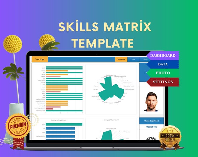 Skills Matrix | Excel Template | Skills Gap Analysis | Excel Tool for HR | Team Skill Matrix ...