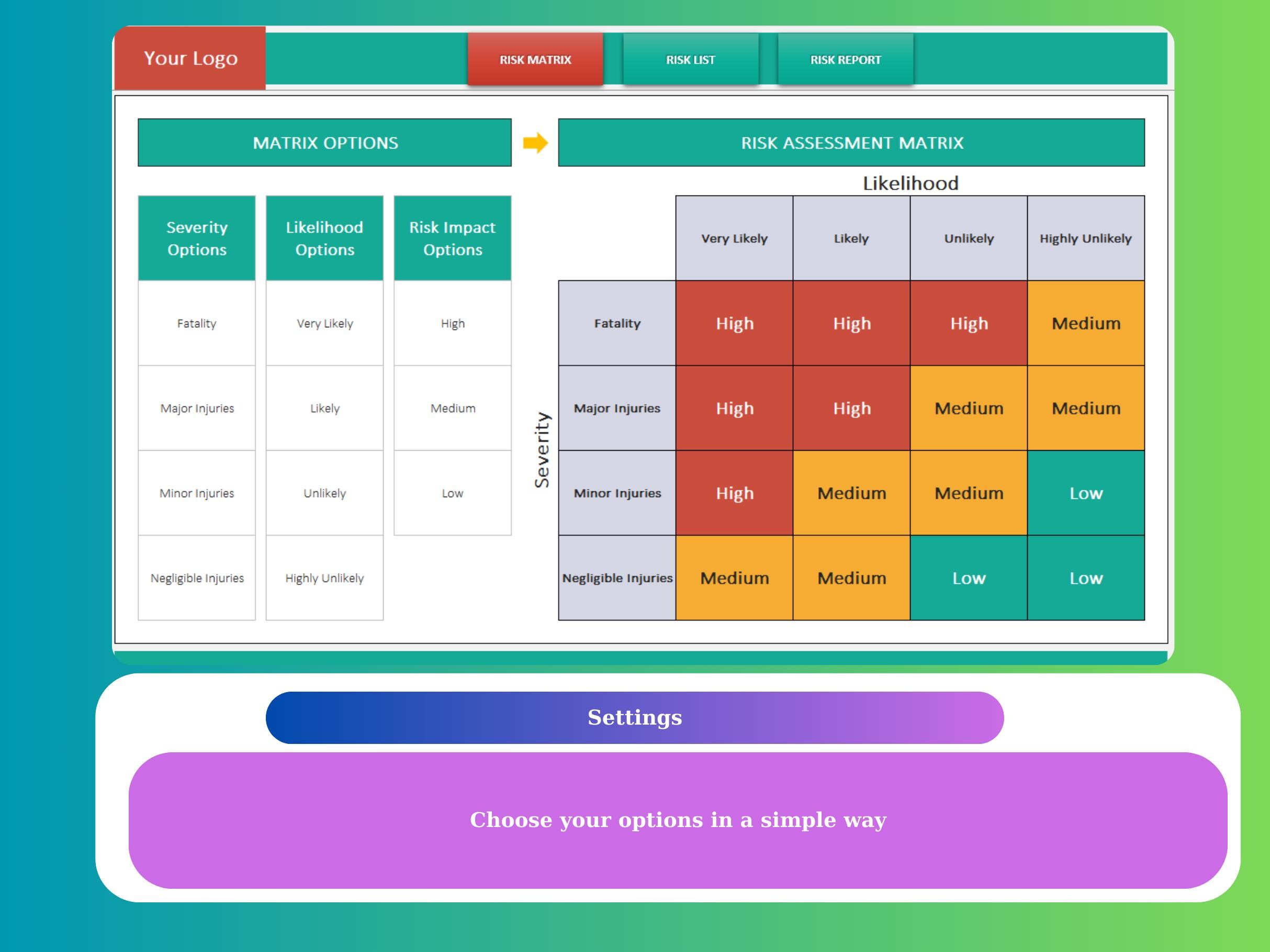 Risks Assessment Excel Template Etsy