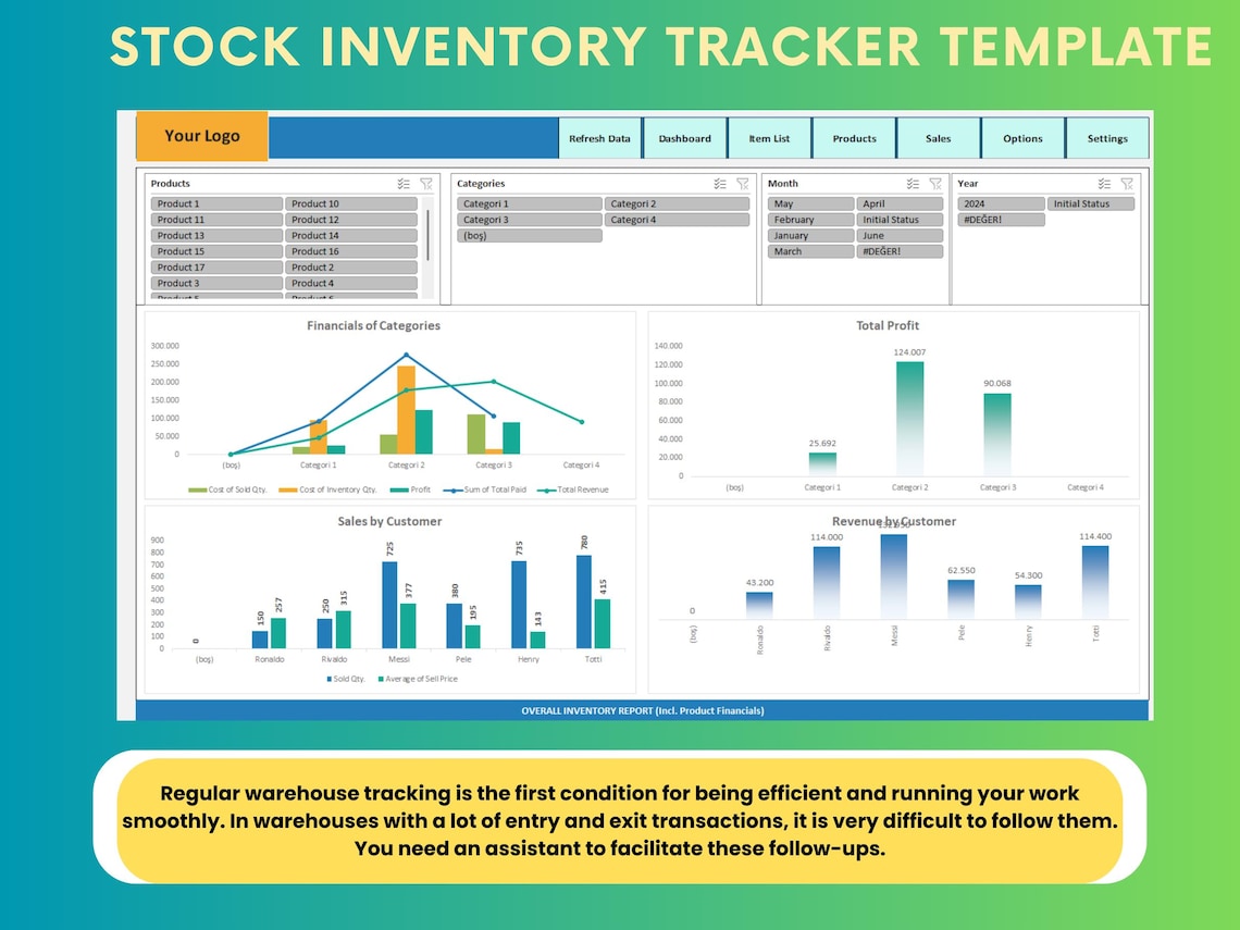 Editable Stock Inventory Tracker: Excel Template (instant Download) - Etsy