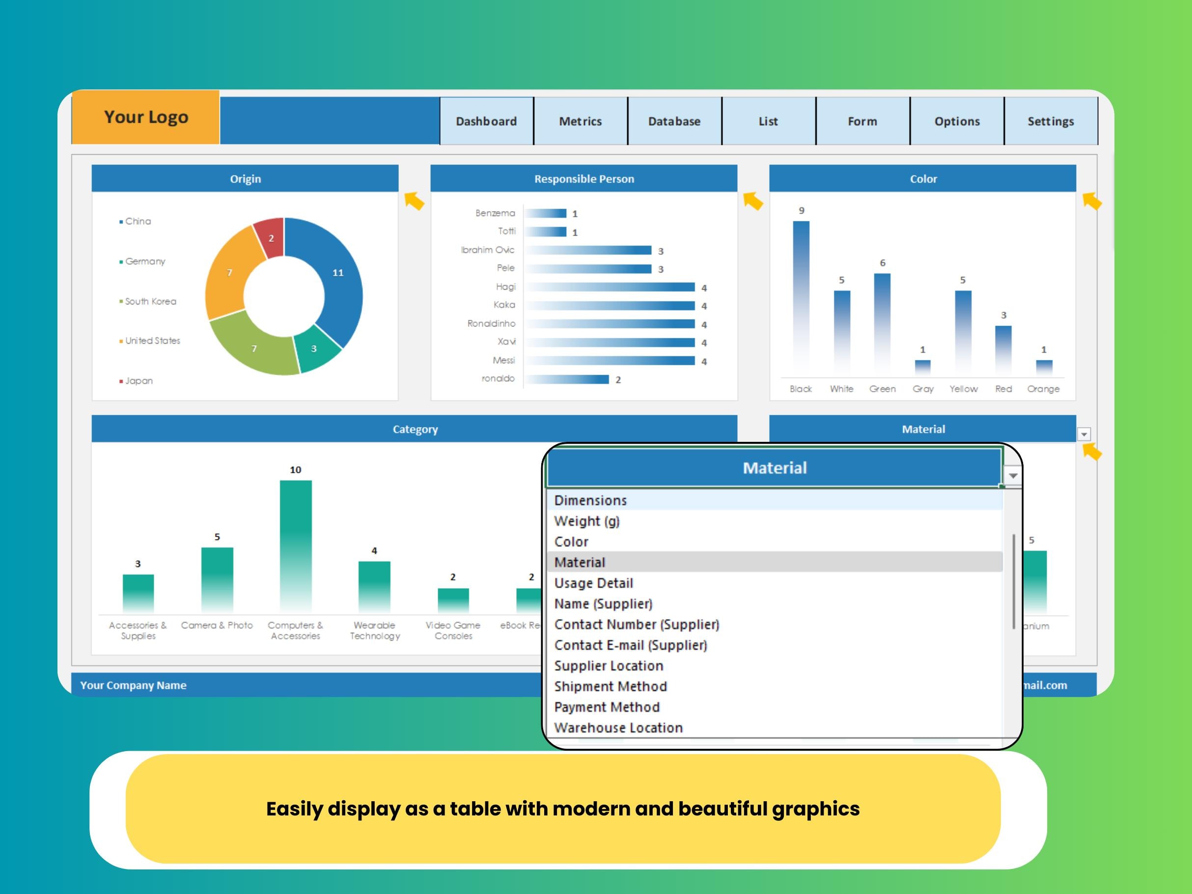 Editable Product Database Template: Excel Inventory Tracker (instant ...