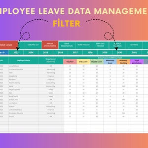 Employee Leave Tracker, Excel Employee Leave Management, Excel Leave ...