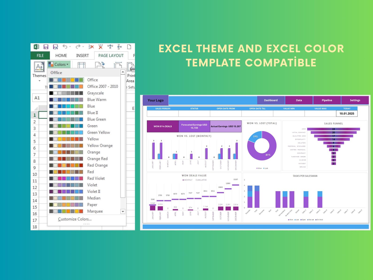 Sales Pipeline Excel Template for Managing Leads, Opportunities ...
