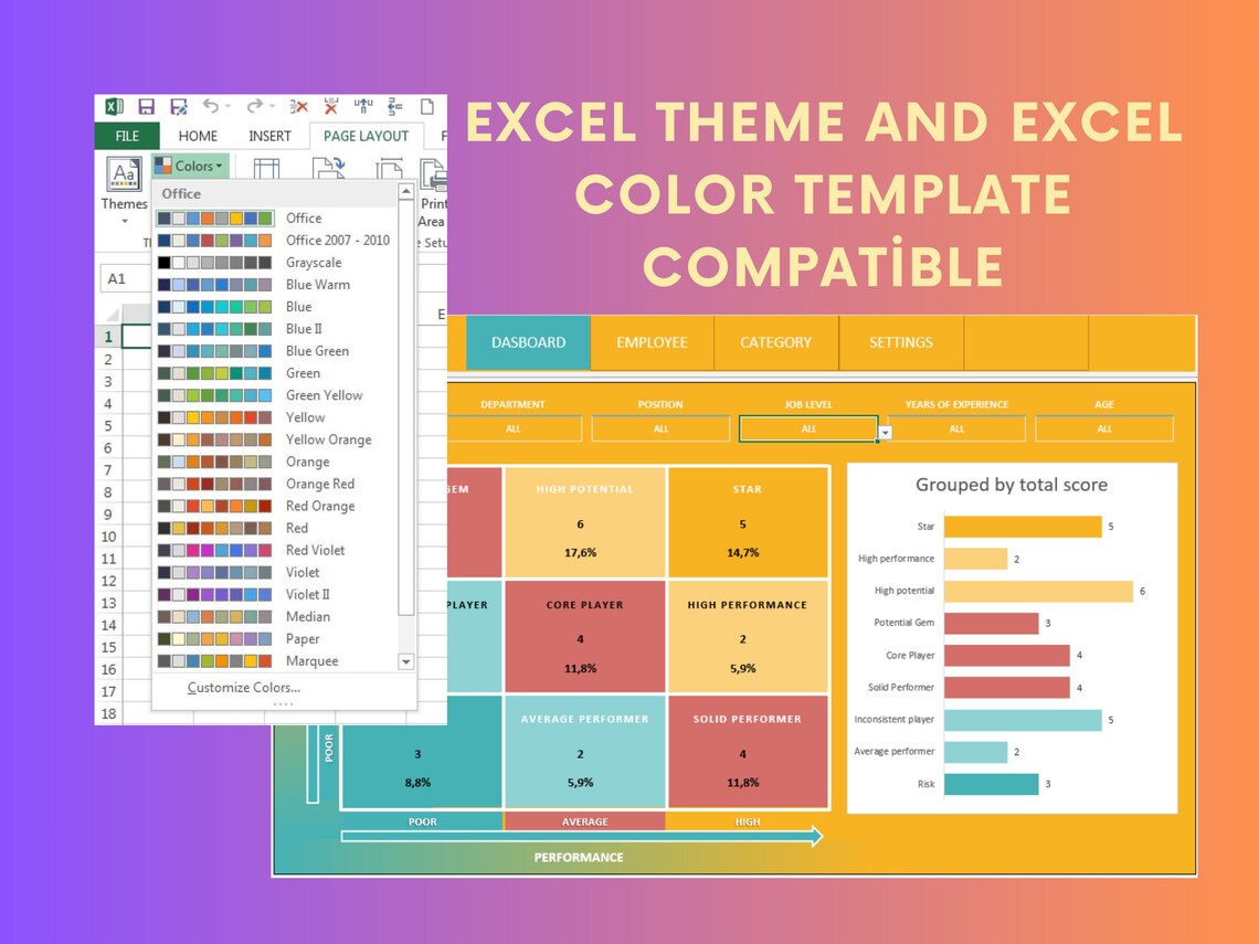 9 Box Grid Talent Management, Excel 9 Box Grid Template, 9 Box Template ...