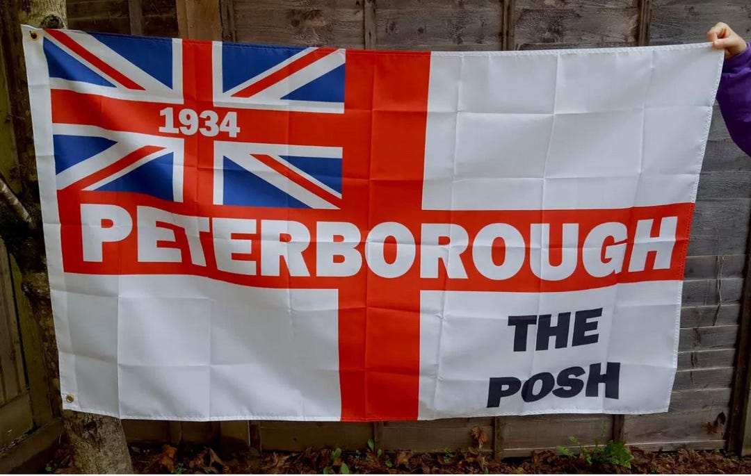 Peterborough United Utd Flag 5ft by 3ft - Shirt Scarf Badge Poster ...