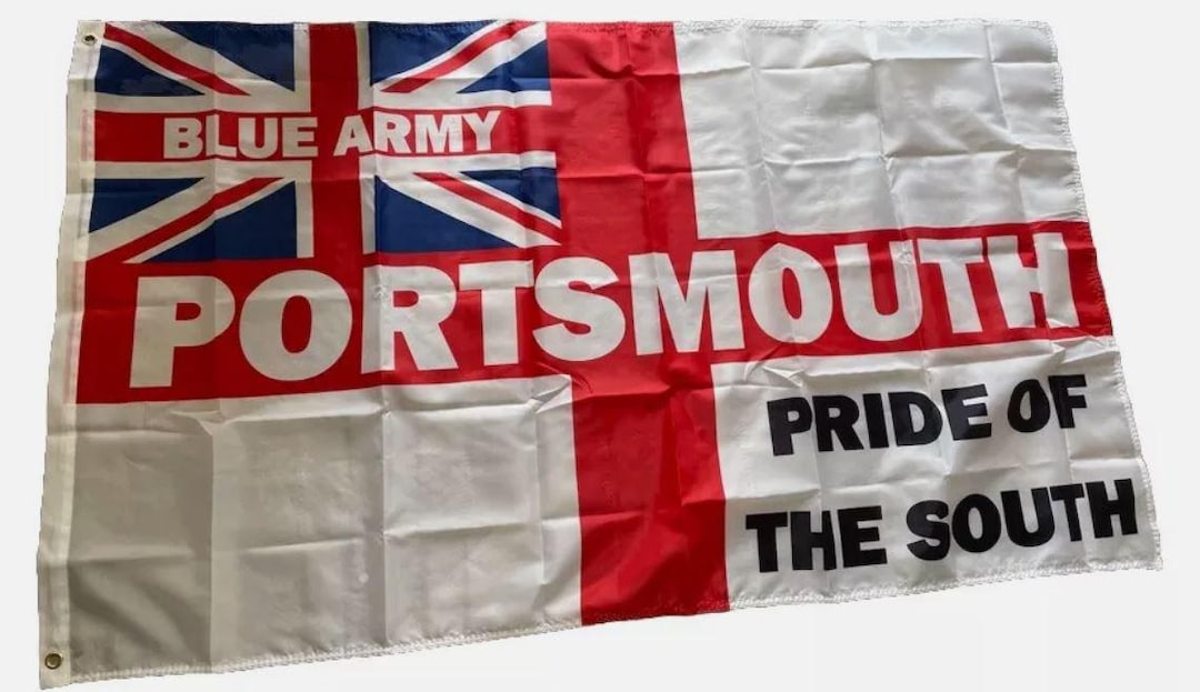Portsmouth FC Pompey Football Flag - 5ft by 3ft - Scarf Shirt Badge ...