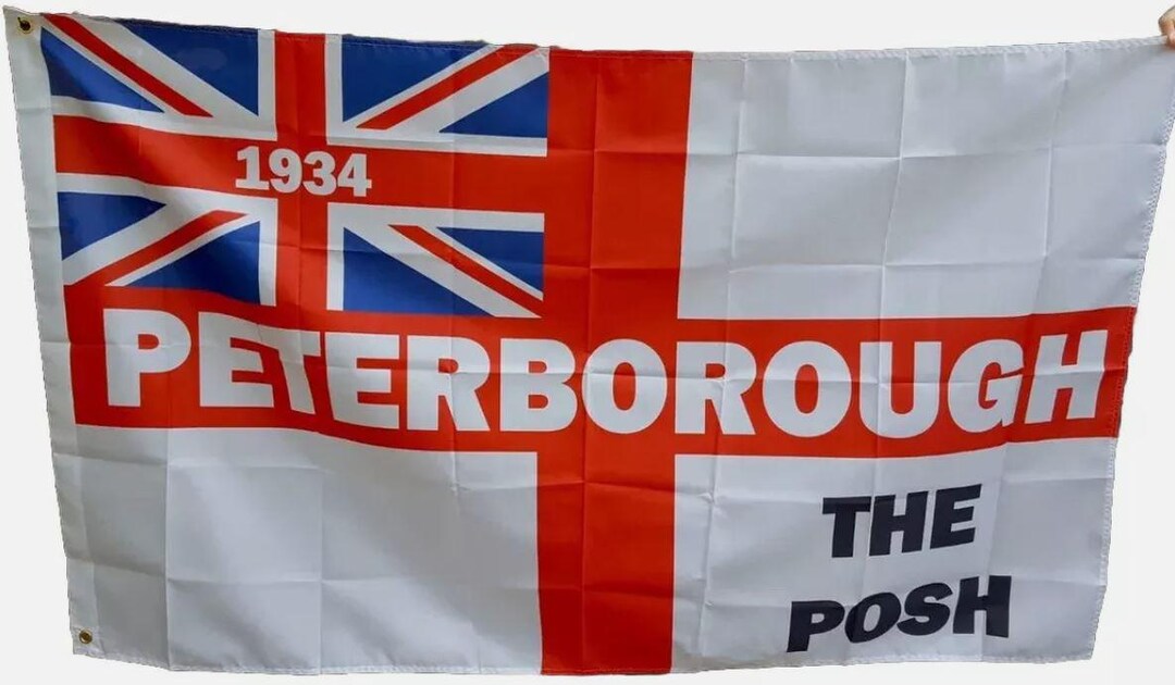 NEW* Peterborough United Utd Football Flag 5ft by 3ft Shirt Scarf Badge ...