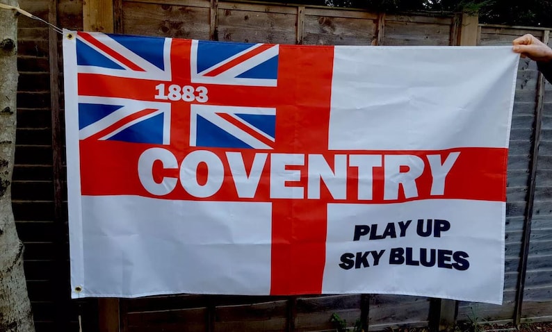 Coventry City Sky Blues CCFC Flag 5ft by 3ft - Shirt Scarf Badge Poster ...