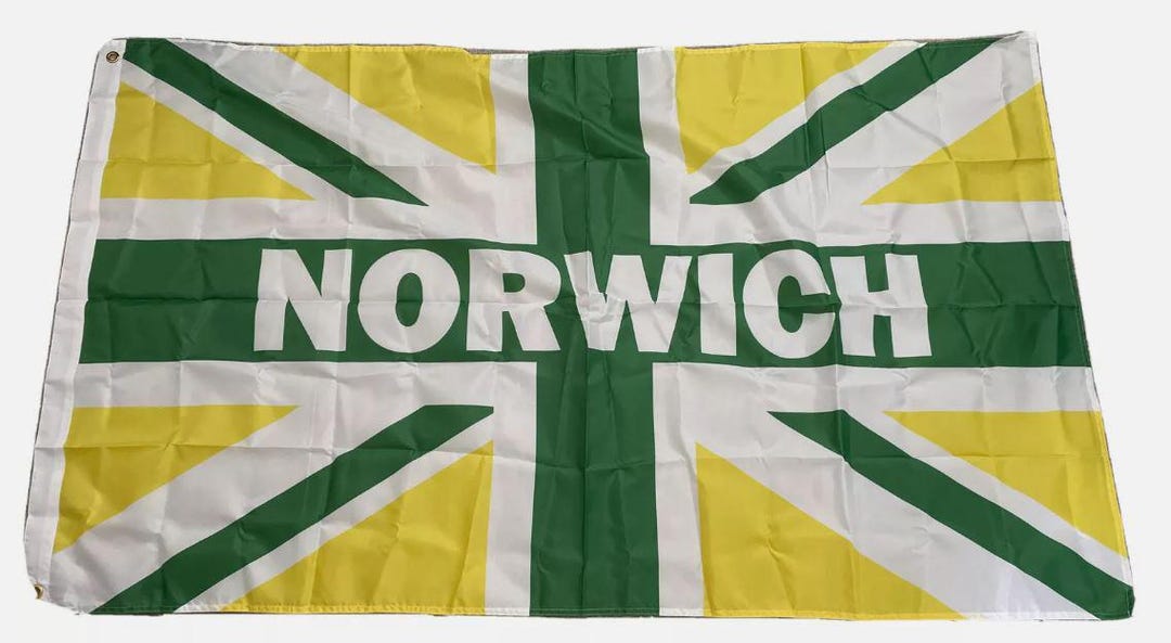 Norwich City FC Football Canaries 5ft by 3ft Flag Scarf Badge Poster ...