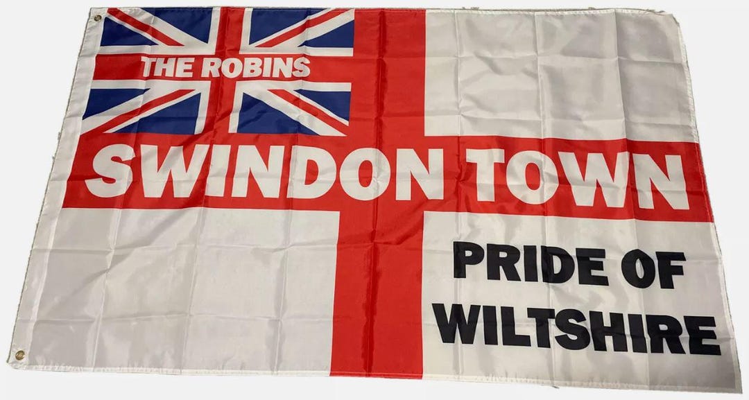 Swindon Town FC Flag 5ft by 3ft - Shirt Scarf Badge Poster Stickers - Etsy