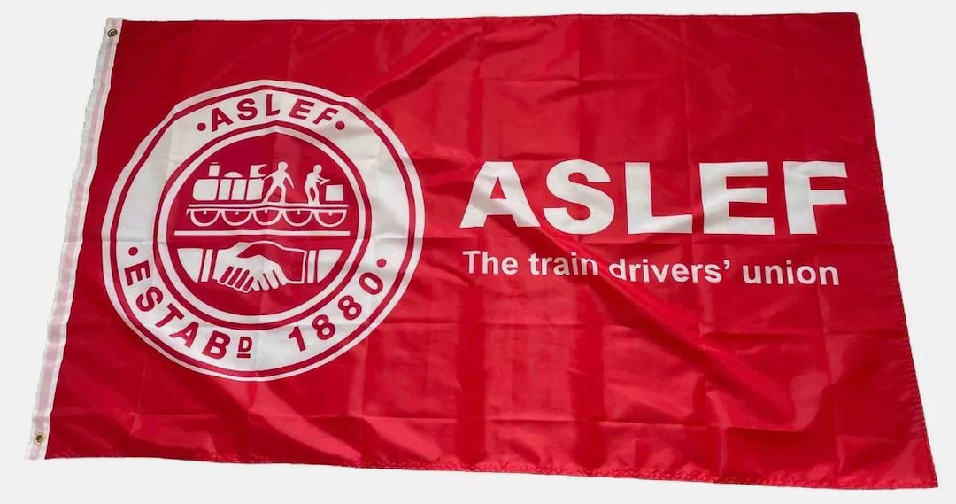 BRANDNEU ASLEF-Flagge 5 Fuß durch 3 Fuß - Lokomotivführer-Gewerkschaft ...