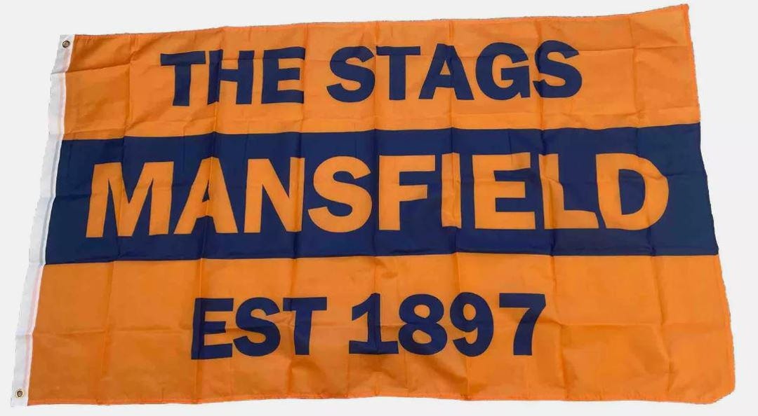Mansfield Town FC Football Flag 5ft by 3ft - Shirt Scarf Badge Poster ...