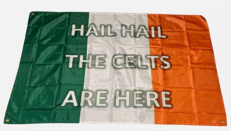 Glasgow Celtic the Green Brigade Flag 5ft by 3ft Stickers Bhoys IRA ...