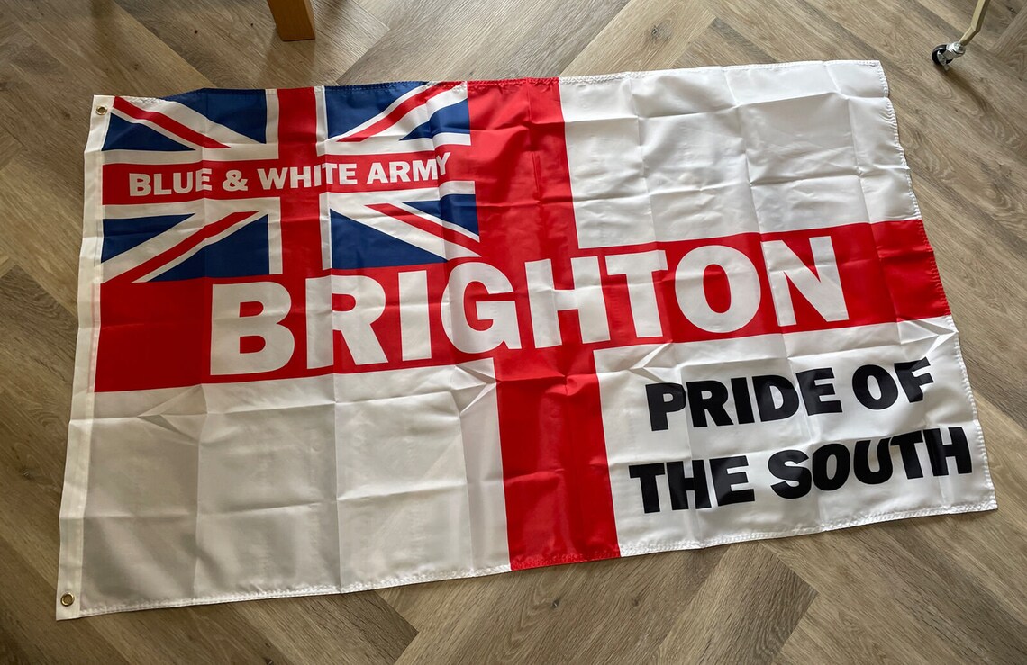 Brighton & Hove Albion FC Flag - 5ft by 3ft - BHAFC Seagulls - Print ...