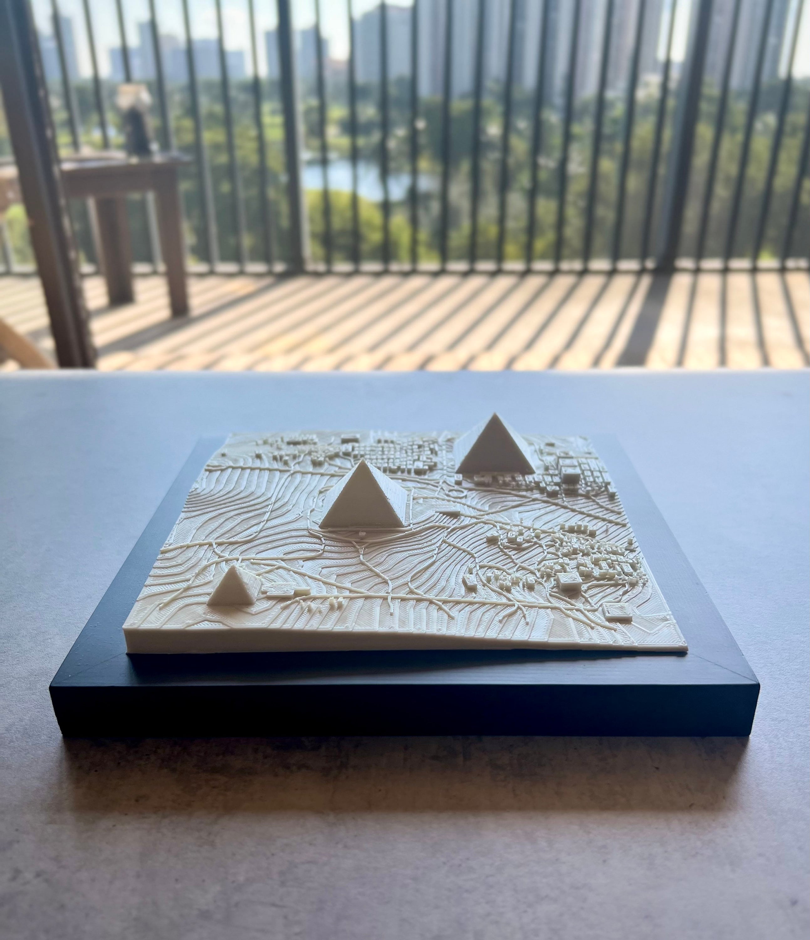 3D Print City Map Handmade Giza Pyramid Framed Art Minimalist Gift 3D ...