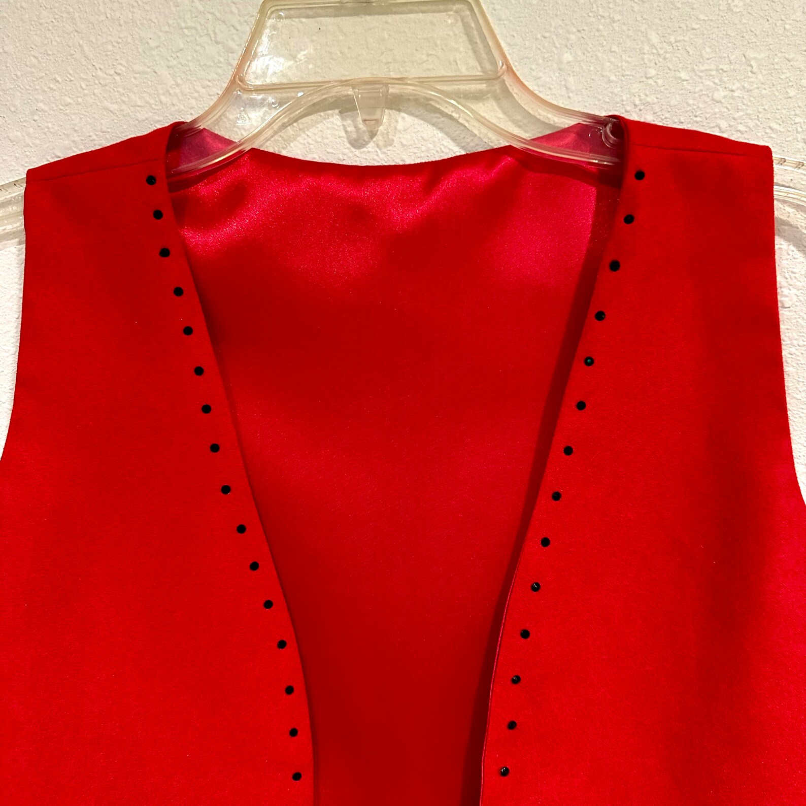 Girls Red Western Vest With Black Fringe, Black Rhinestonestone Accents ...