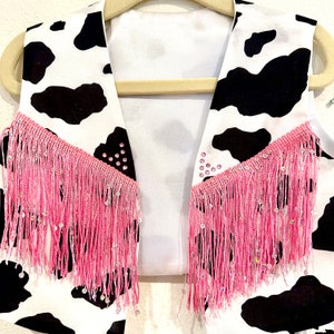 Girls Western Skirt and Vest Set Made With Black and White Cow Print ...