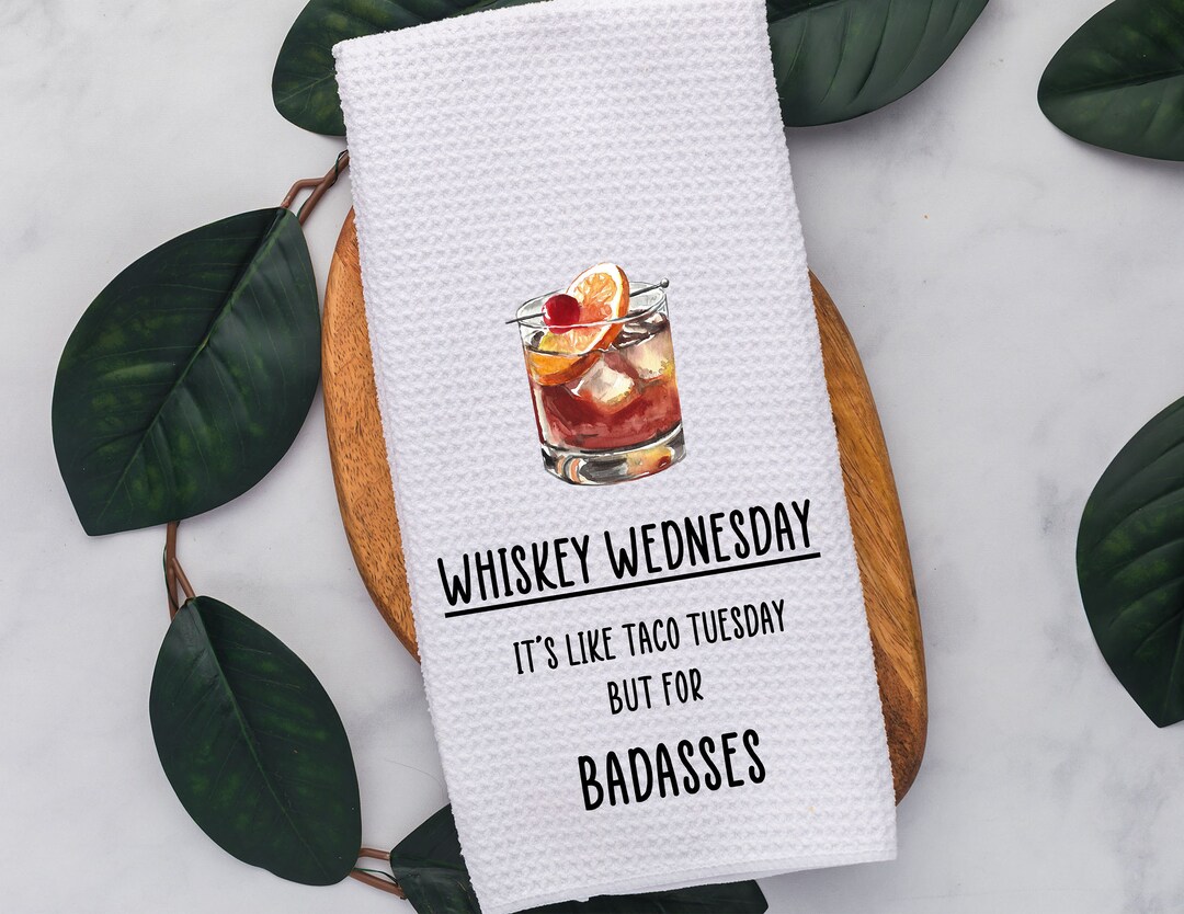 Whiskey Wednesday, Funny Bar Towel/ Housewarming/ Microfiber Towel ...