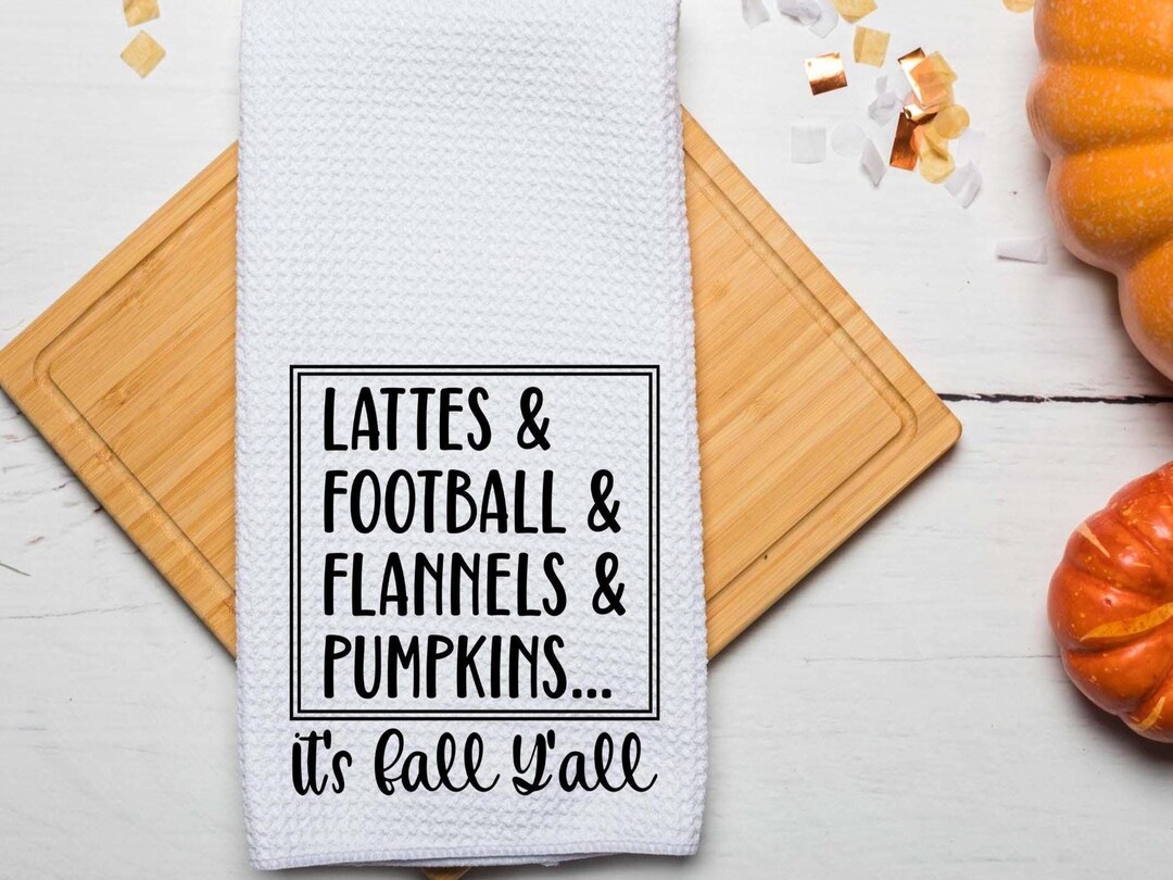 Fall Themed Waffle Weave Design, Housewarming Gift, Kitchen Towel, Gift ...