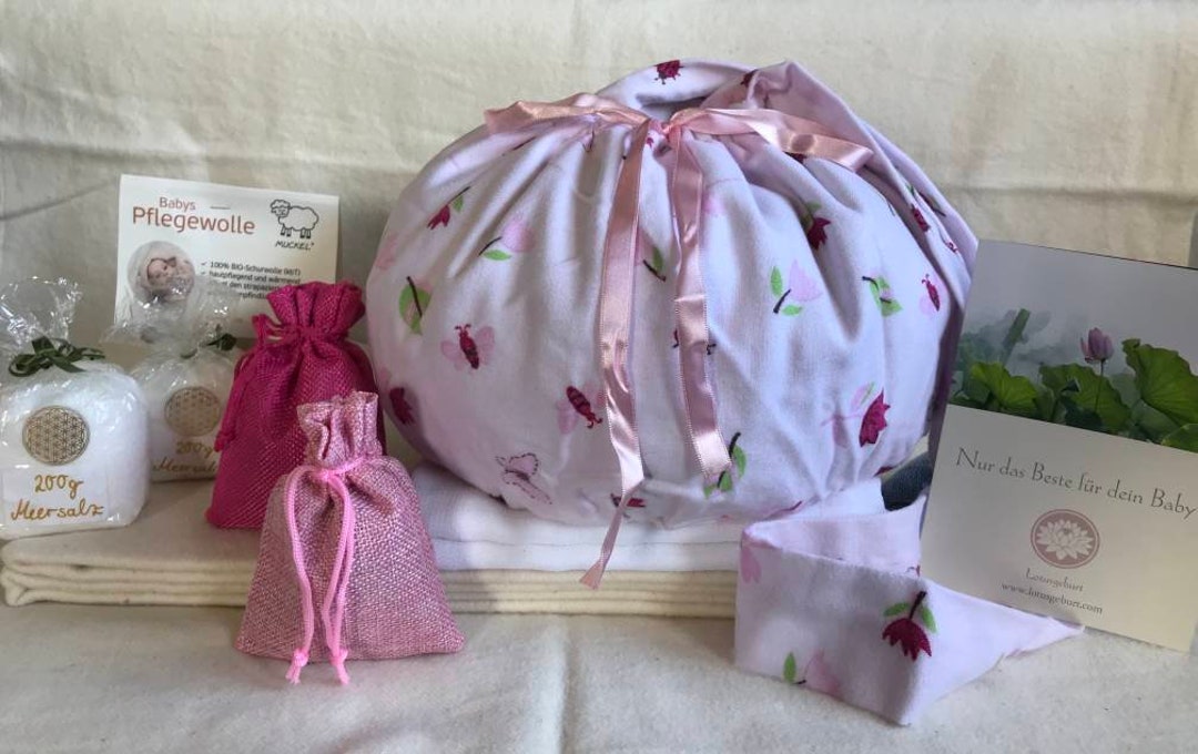 Lotus Birth Set With Placenta Bag, Herbal Salt and Cloths, Cotton ...