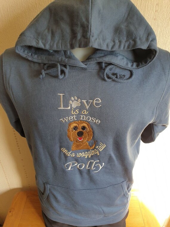 Cockapoo Design Love is a Wet Nose Dog Embroidered Hoodie 9 - Etsy UK