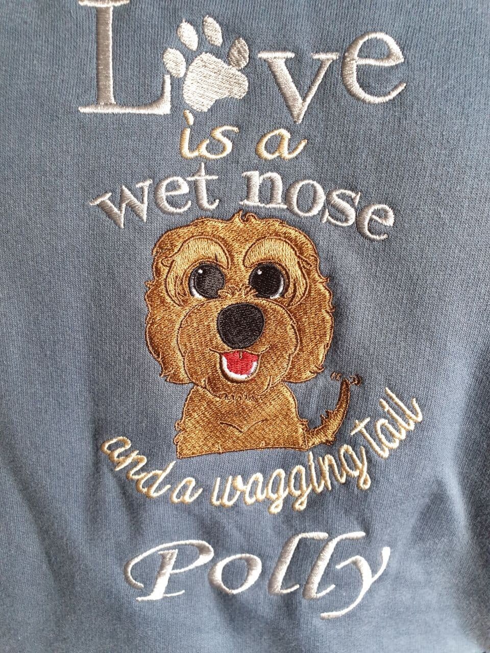 Cockapoo Design Love is a Wet Nose Dog Embroidered Hoodie 9 - Etsy UK